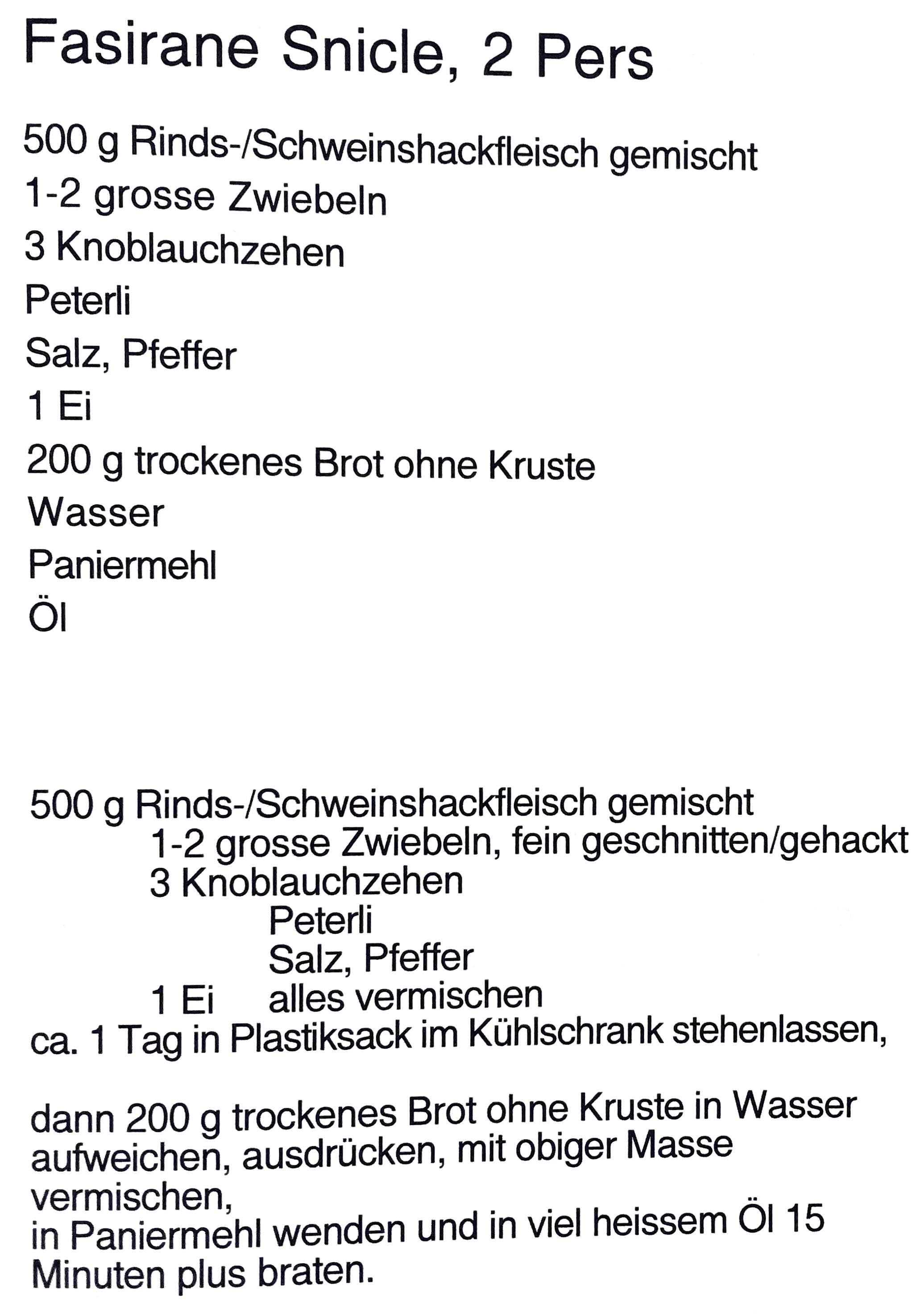 Faširane Šnizle – Recipes